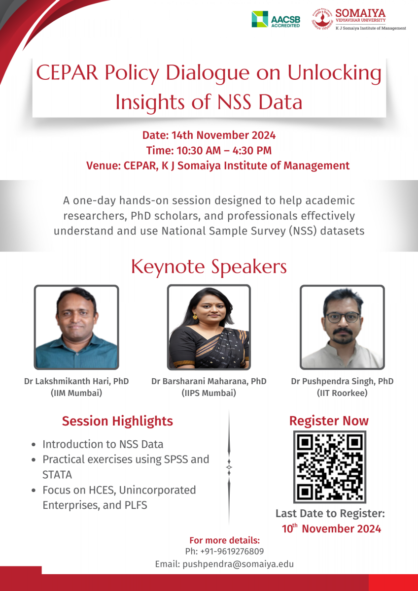 CEPAR's Hands-On Session on NSS Data Analysis | SVU